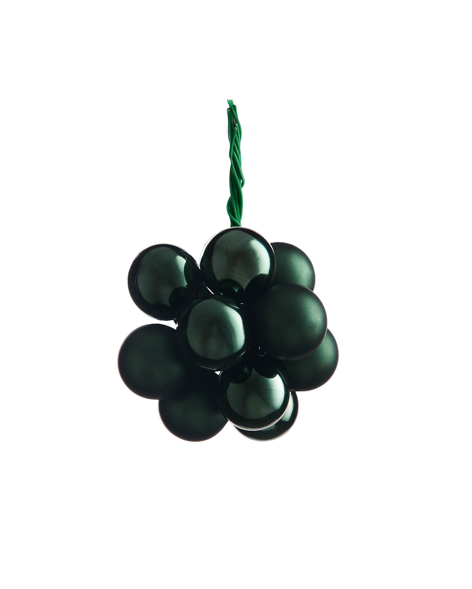 Sage Green Glass Berry Cluster Baubles, 10 Pack